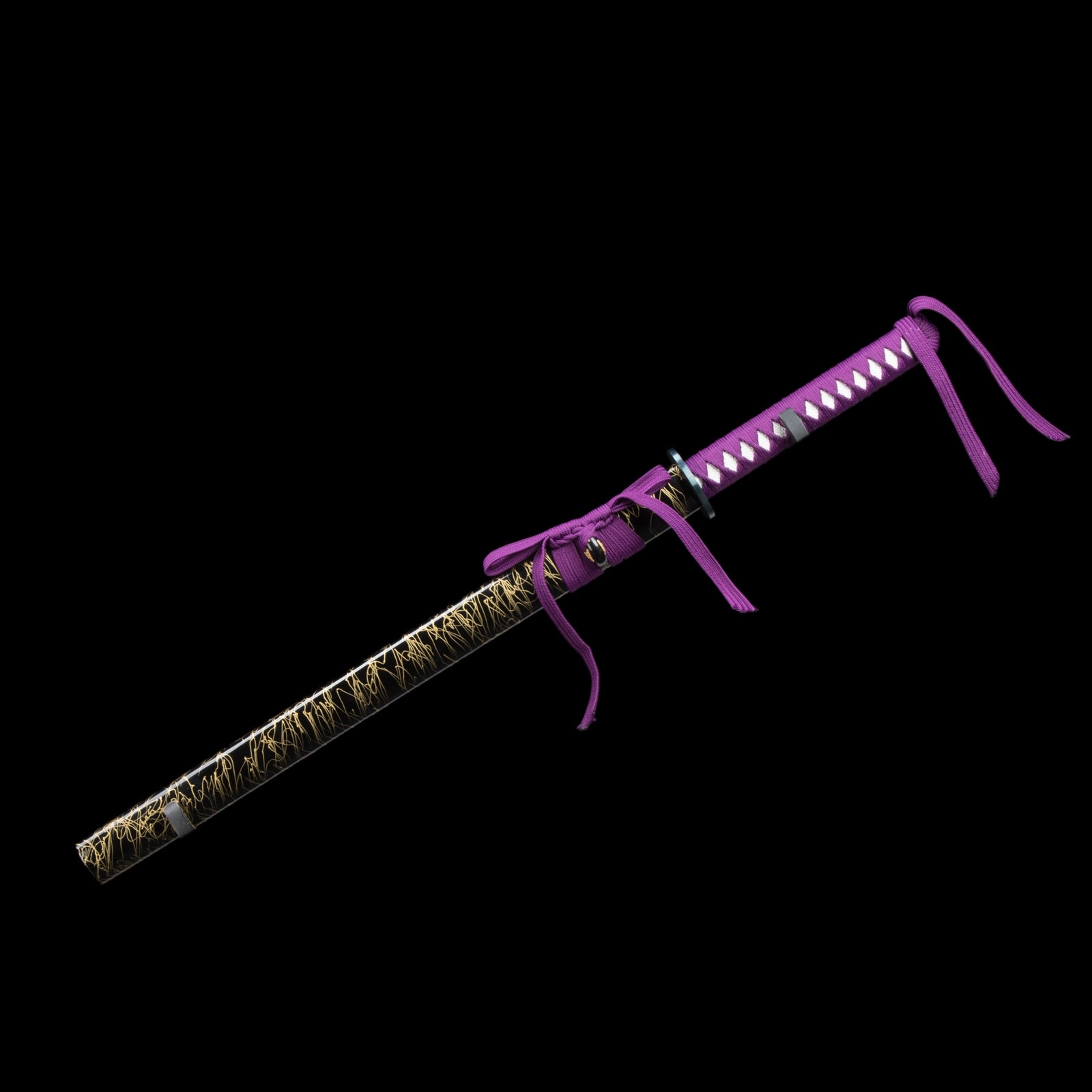 Handmade Ninjato Ninja Sword With Purple Straight Blade