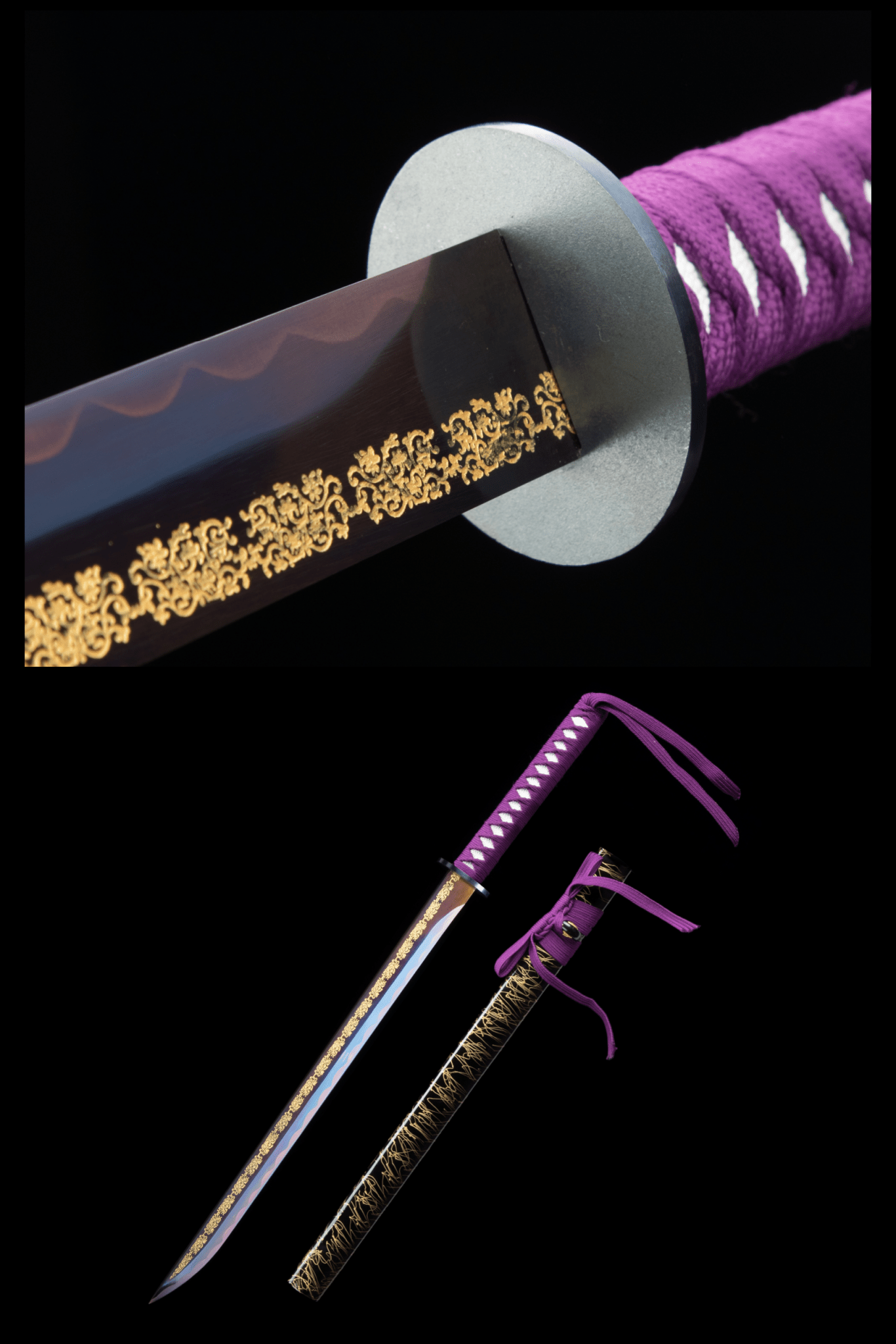 Shop Samurai Katana Sword Handmade Purple Blade